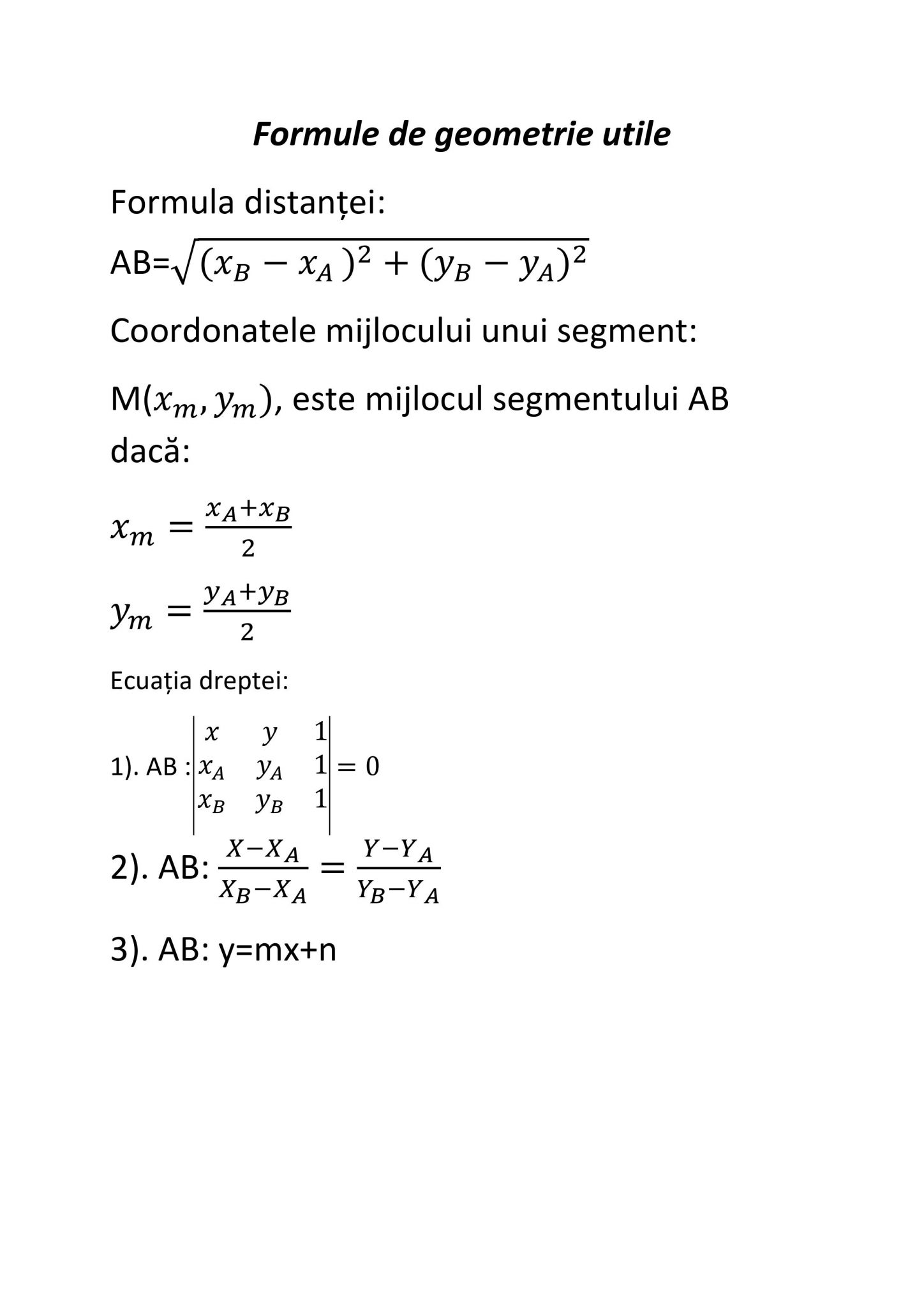 Teorie Liceu – Laboratorul De Mate
